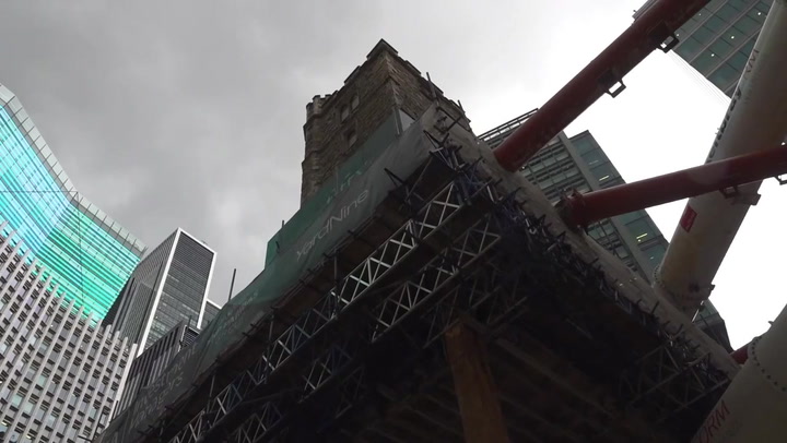 Medieval London church lifted into sky as office is built underneath - Construct AI UK